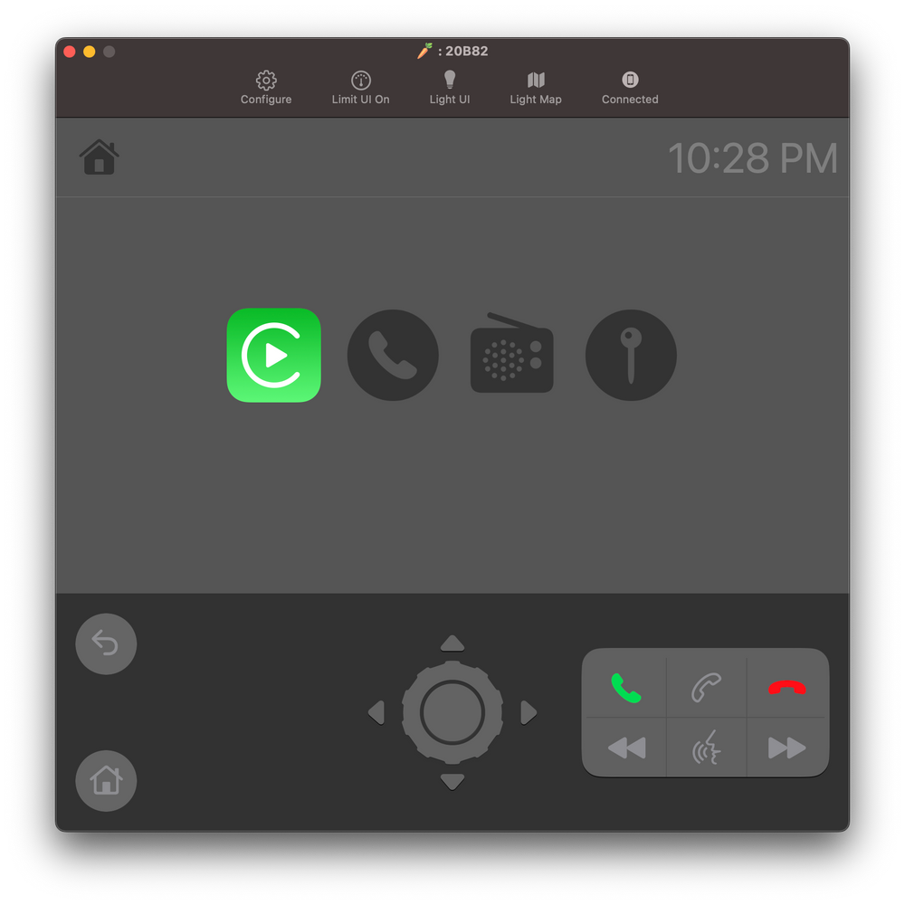 Testing Apps with an iPhone and the CarPlay Simulator