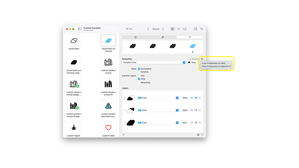 Creating animation annotations for custom SF Symbols