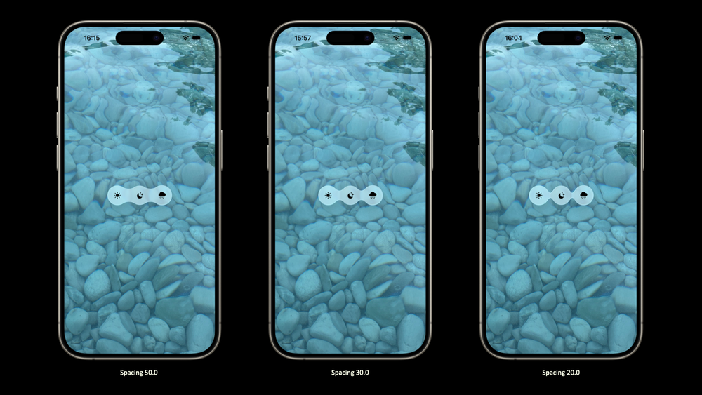 Grouping elements within a Glass Effect Container in SwiftUI