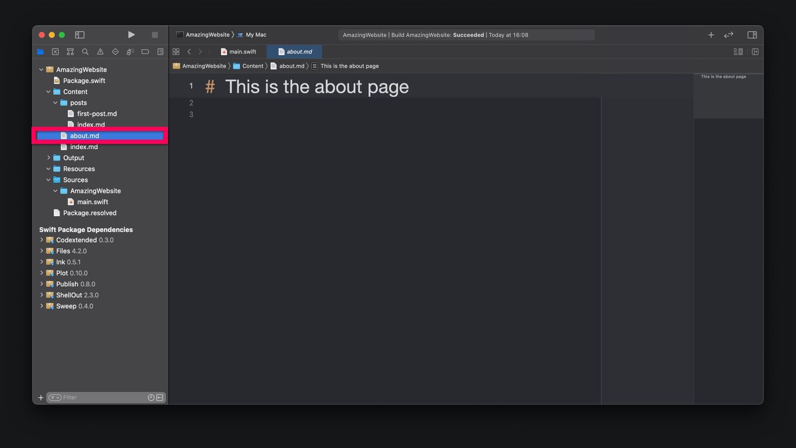 Static Site Generation with Swift using Publish, Plot and Ink