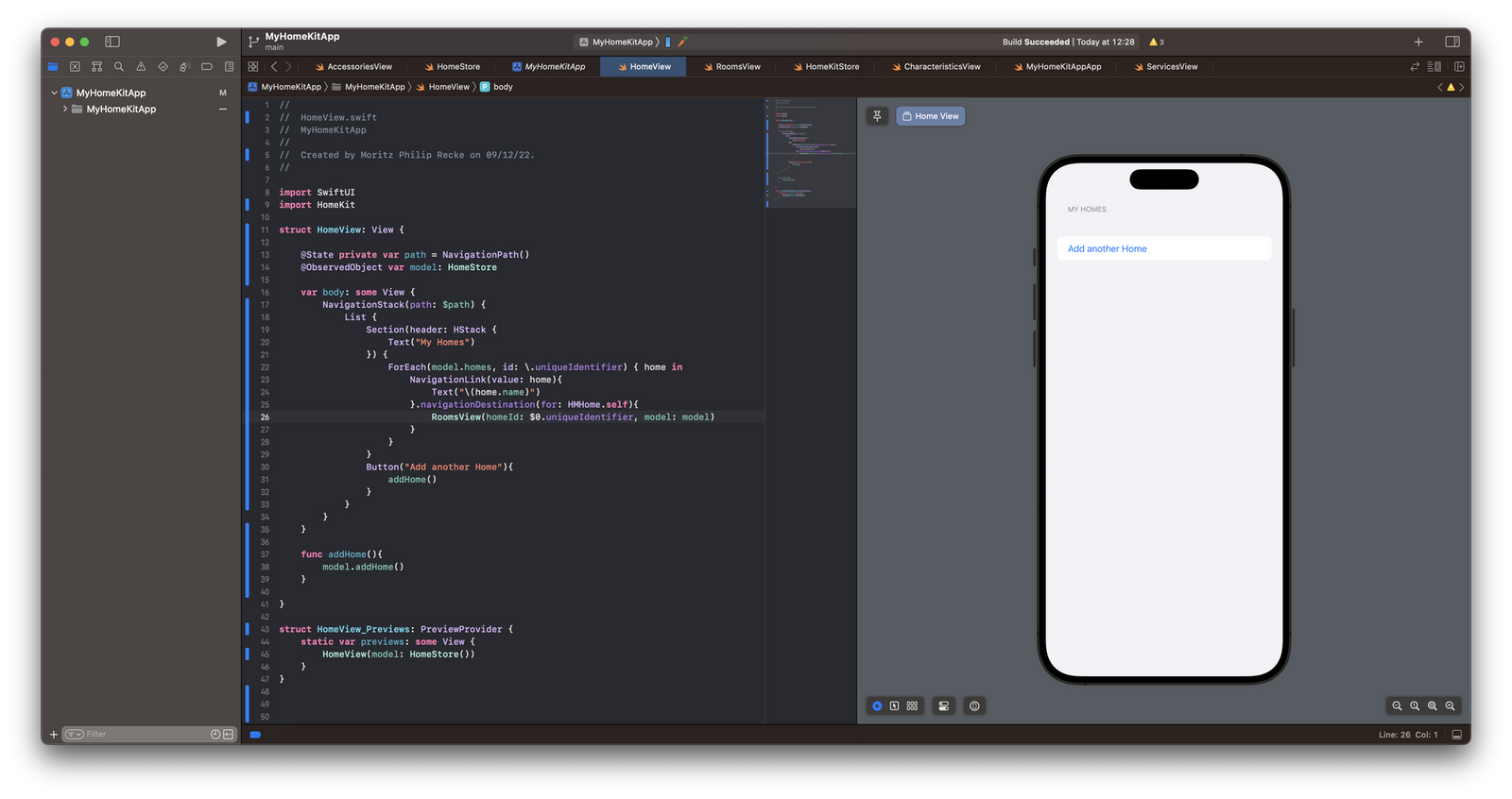 Adding New Homes and Rooms to HomeKit within a SwiftUI app