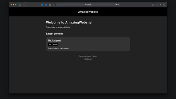 Static Site Generation with Swift using Publish, Plot and Ink