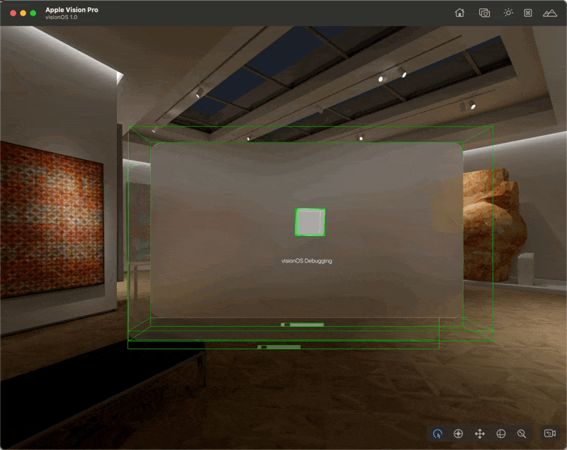Debug for visionOS using Xcode simulator visualizations